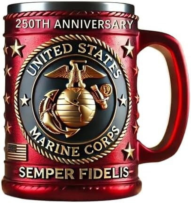 250th Anniversary Military Commemorative 3D Mug, Creative Handmade Marine Corps Coffee Mug ...