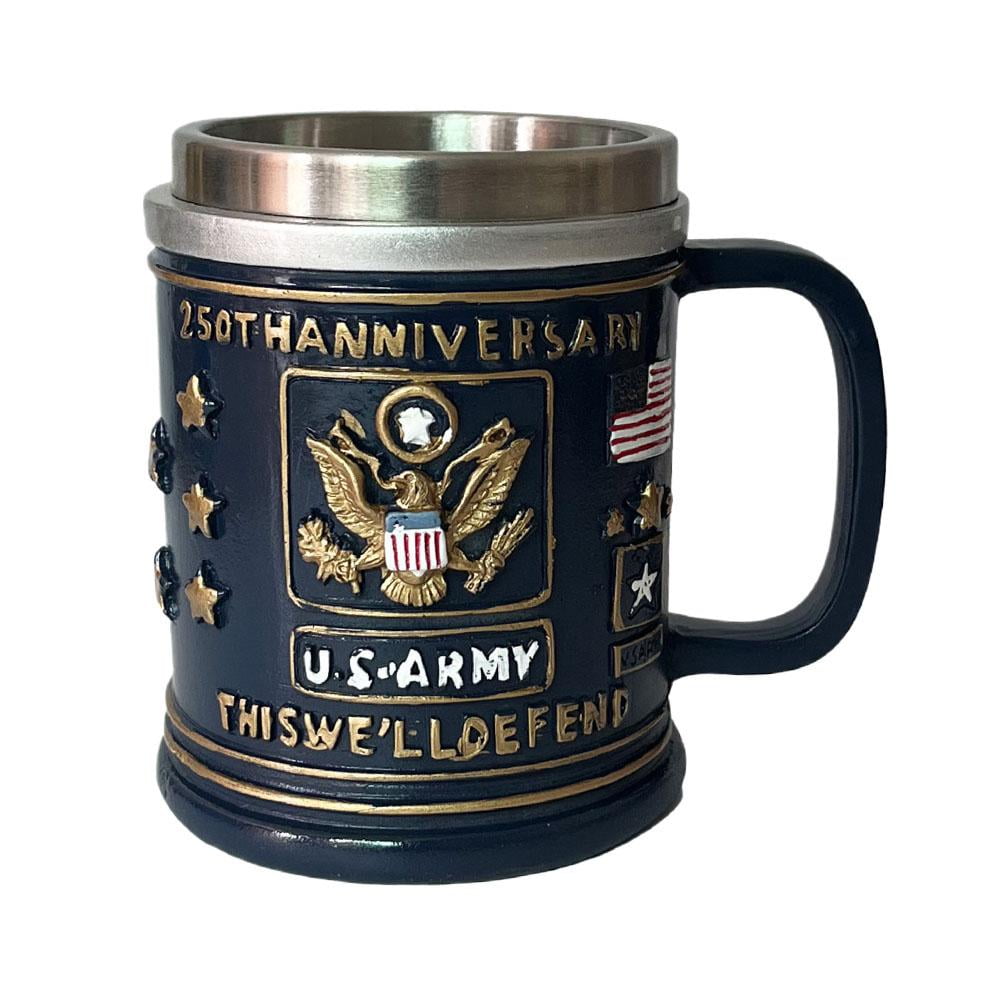 250th Anniversary Military Commemorative 3D Mug, Handmade Coffee Cup Gift for Veterans Army Navy ...