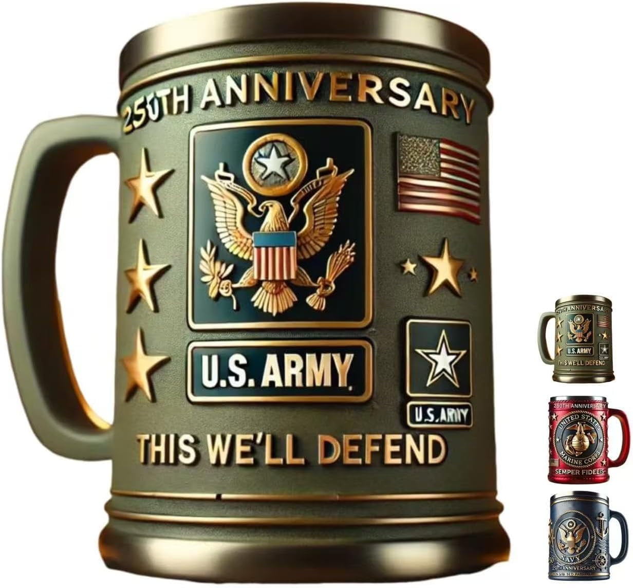 250th Anniversary Military Commemorative Mug, Army Themed Coffee Cup, U ...