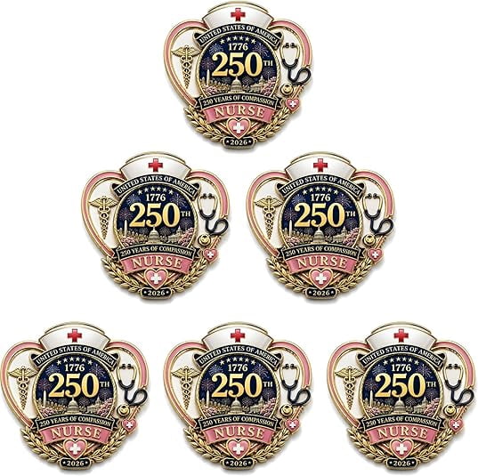 250th Anniversary Nurse Pin 2026, Patriotic 250 Years of Compassion ...