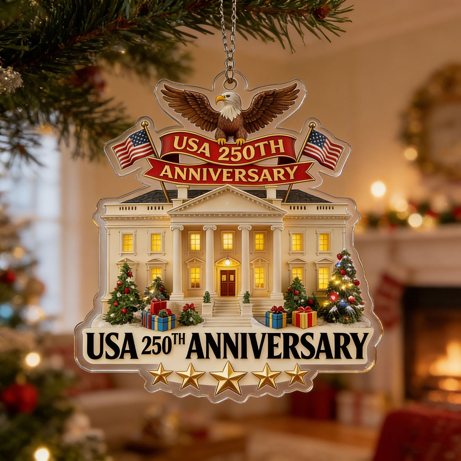 250th Anniversary Ornaments 2D Patriot Memorial Decor Pendant ...