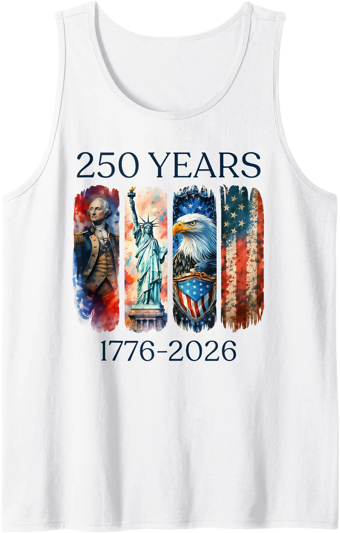 250th Anniversary Patriotic 4th of July Flag USA 1776-2026 Tank Top ...