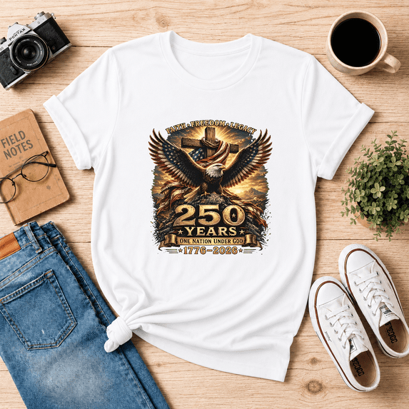 250th Anniversary Patriotic Eagle Cross America 1776 2026 Freedom ...