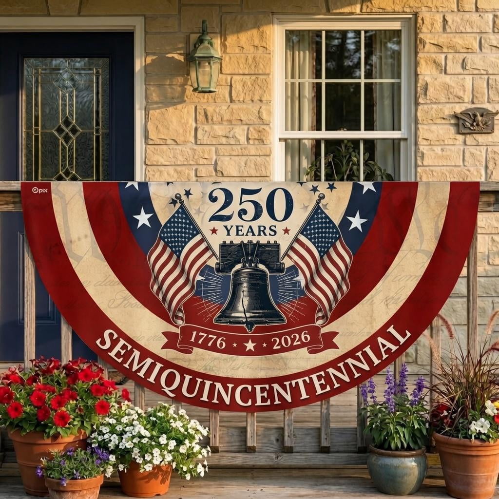 250th Anniversary Patriotic Flag, American Flag Porch Bunting, USA 1776 ...