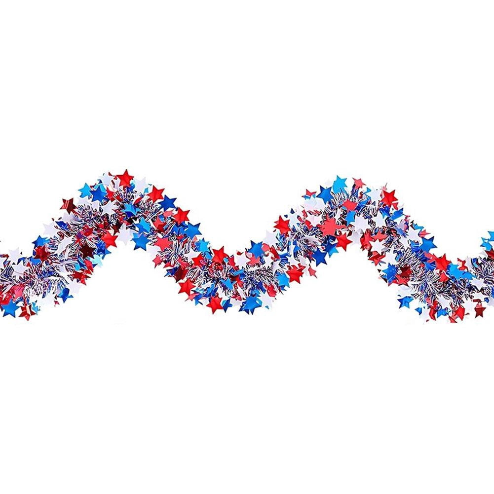 250th Anniversary Patriotic LED Garland 16.4FT Red White Blue ...