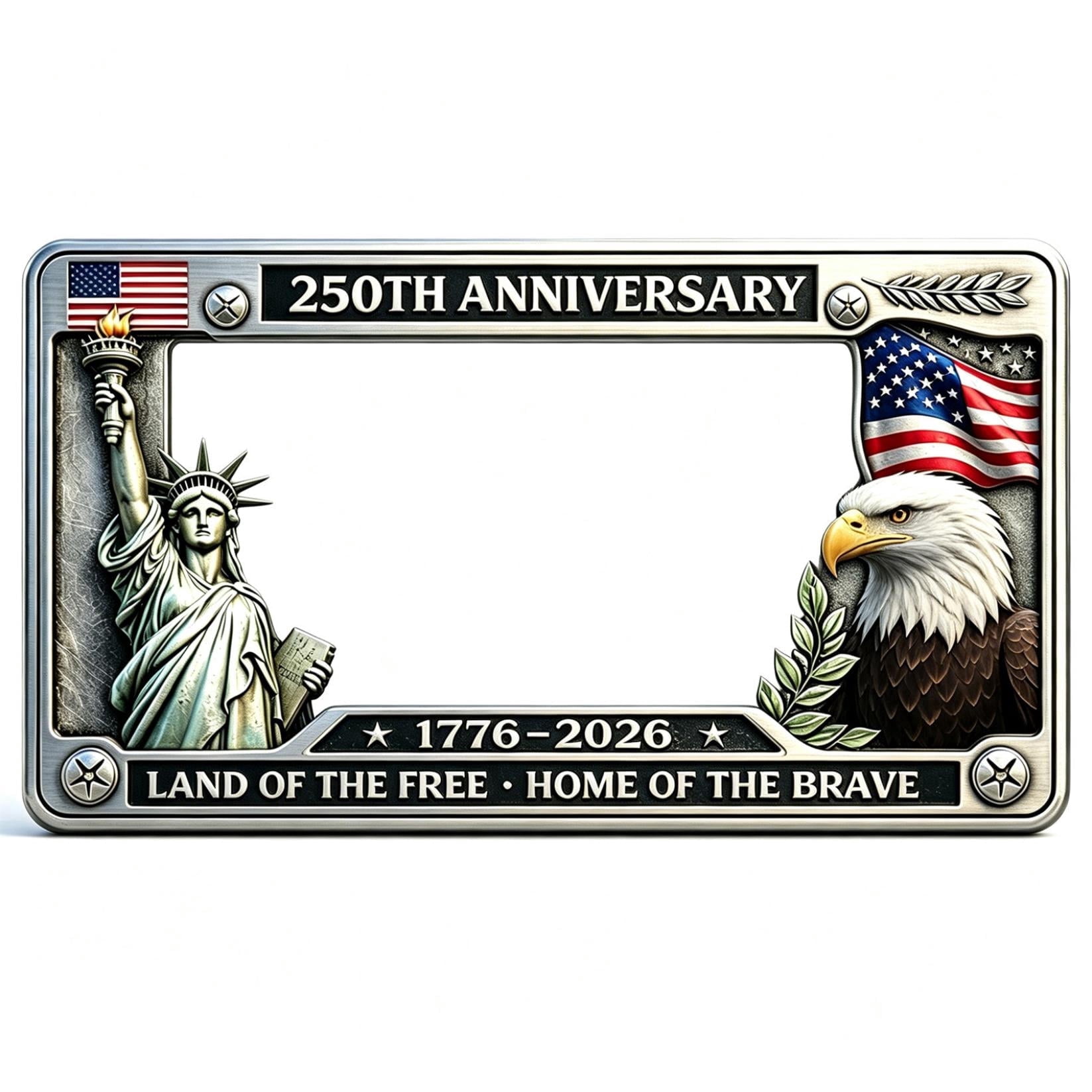 250th Anniversary License Plate Frame, 1776-2026 USA Patriotic Car Tag ...