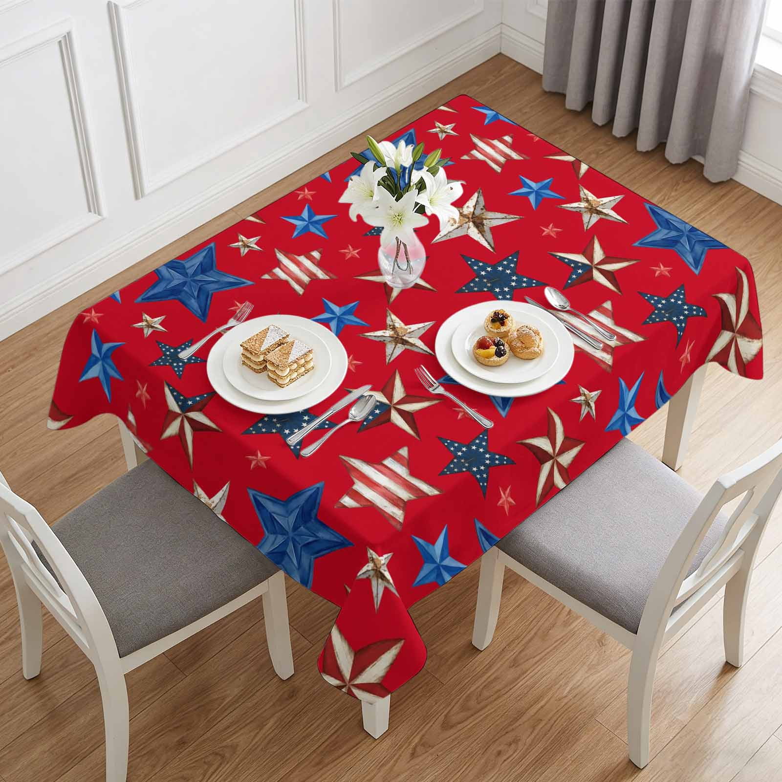 250th Anniversary Patriotic Pattern Table Cloth 60x84in, Waterproof ...