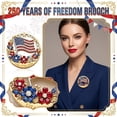 250th Anniversary Patriotic Rhinestone Crystal American Flag Brooch ...