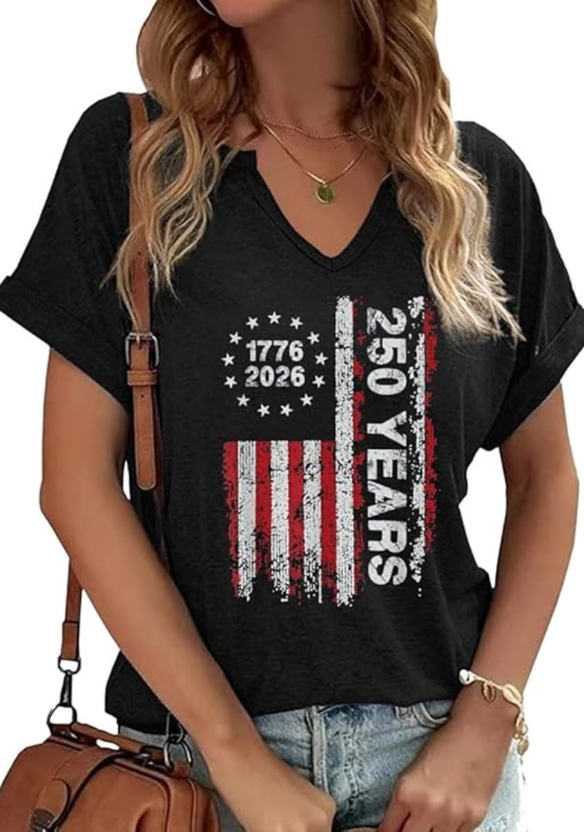 250th Anniversary Patriotic Shirts Women American Flag Shirt 4th of ...