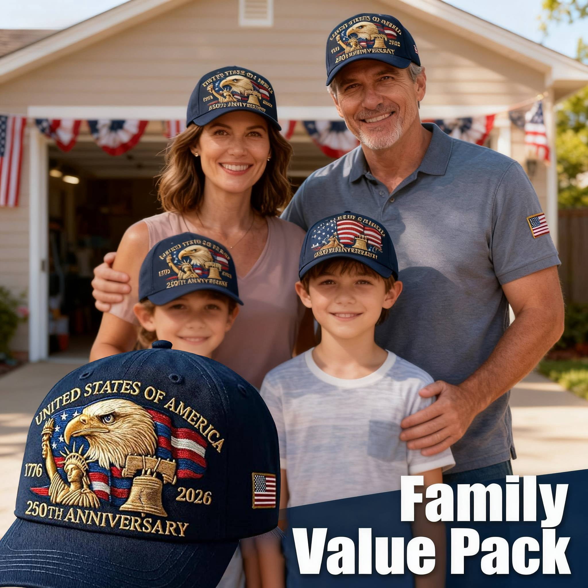 250th Anniversary Patriotic Travel Cap, Retro Vintage Baseball Hat ...