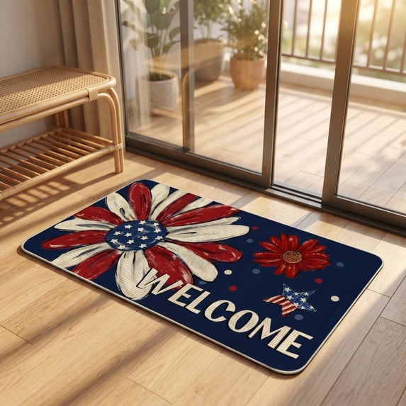250th Anniversary Patriotic Welcome Doormat, 19.7× 31.5" Red White Blue ...