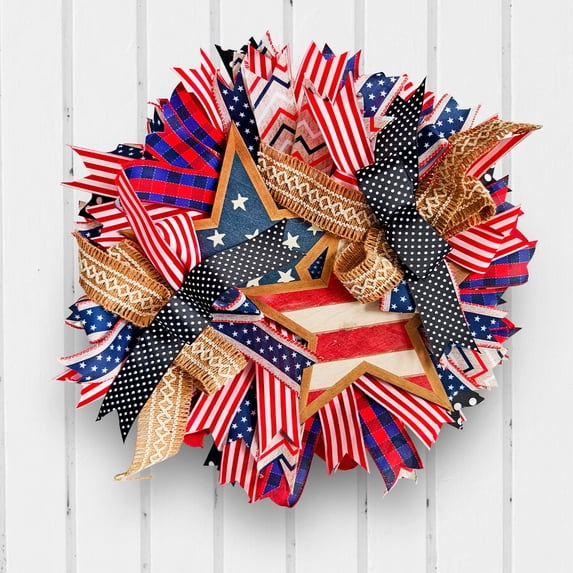 250th Anniversary Patriotic Wreath, 4th of July Decorations Outdoor, 16 ...