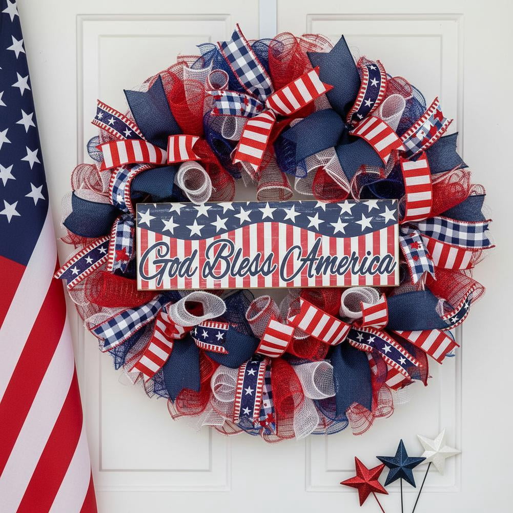 250th Anniversary Patriotic Wreath for Front Door,4th of July ...