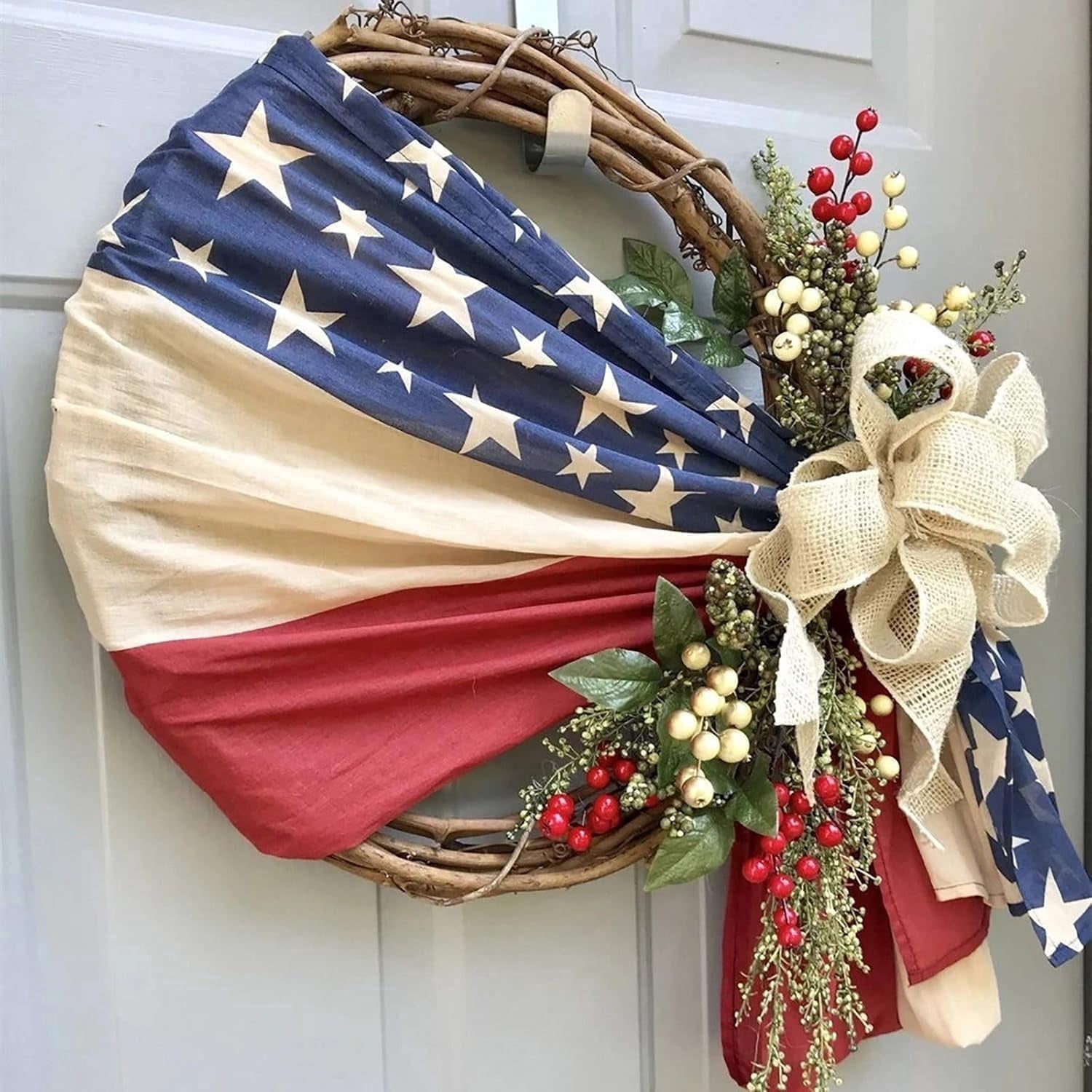 250th Anniversary Patriotic Wreath, Red White and Blue 4th of July ...