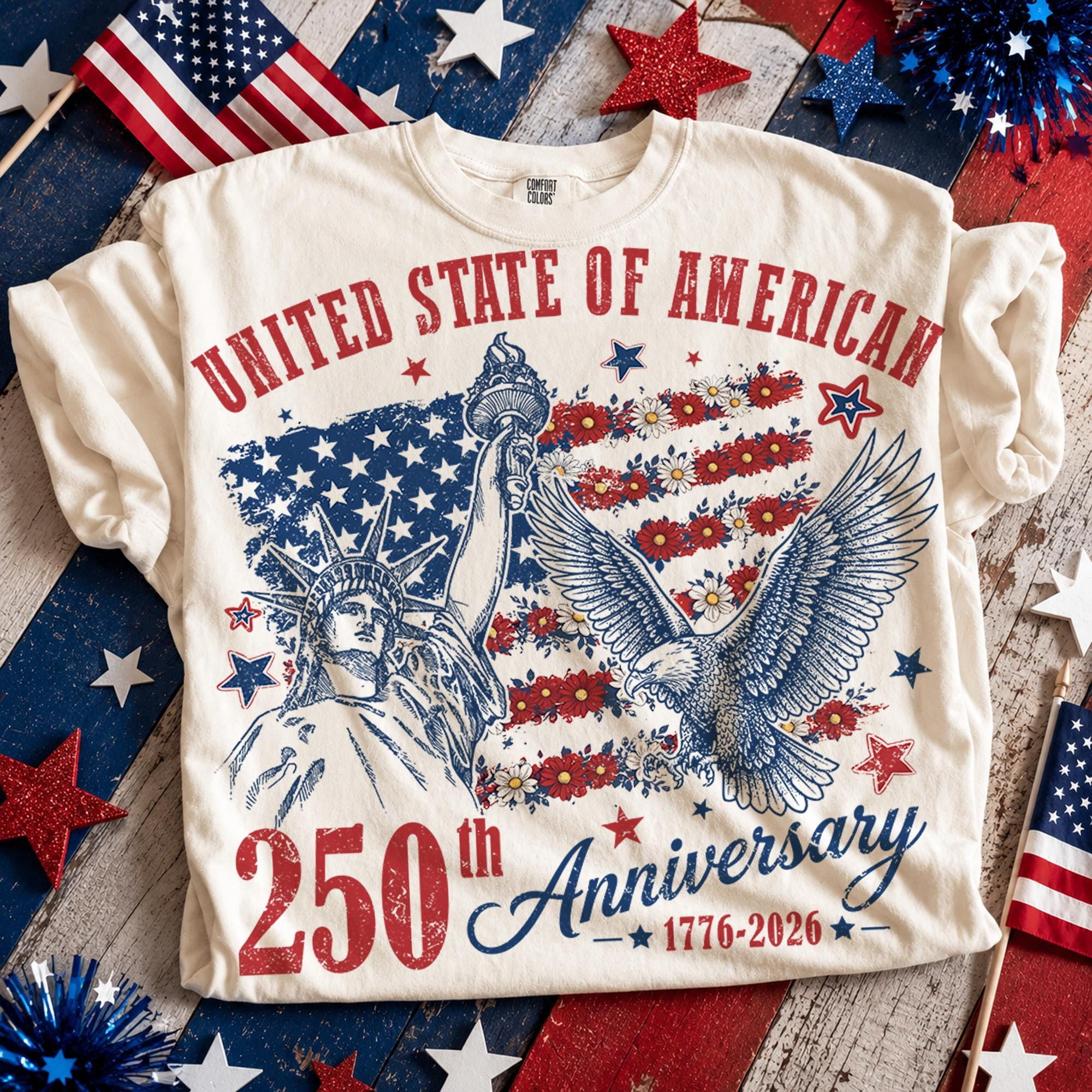 250th Anniversary Png, Retro Patriotic Png, Statue Of Liberty Png, 4th ...