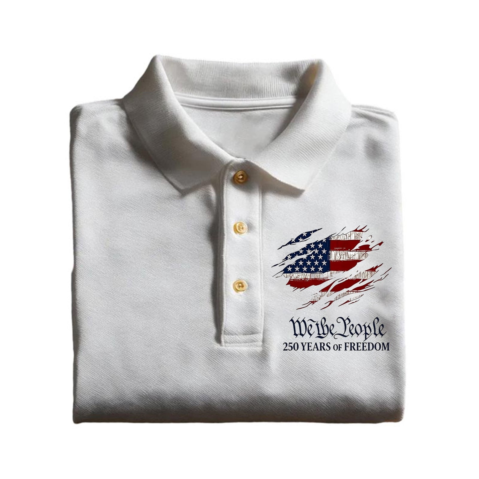 250th Anniversary Polo Shirts for Men Flag Print Business Shirts with ...