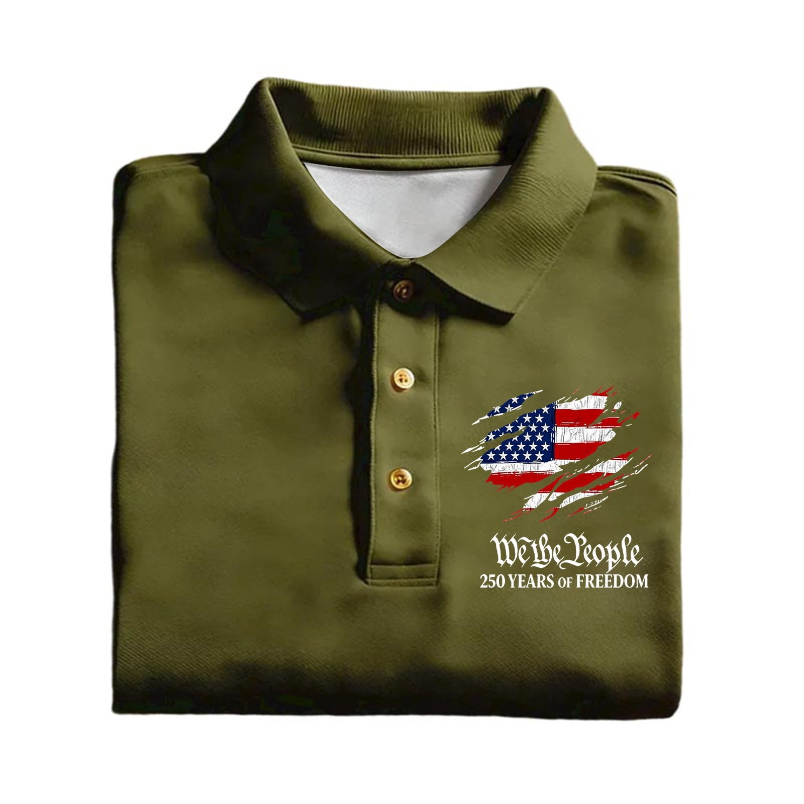 250th Anniversary Polo Shirts for Men Flag Print Business Shirts with ...