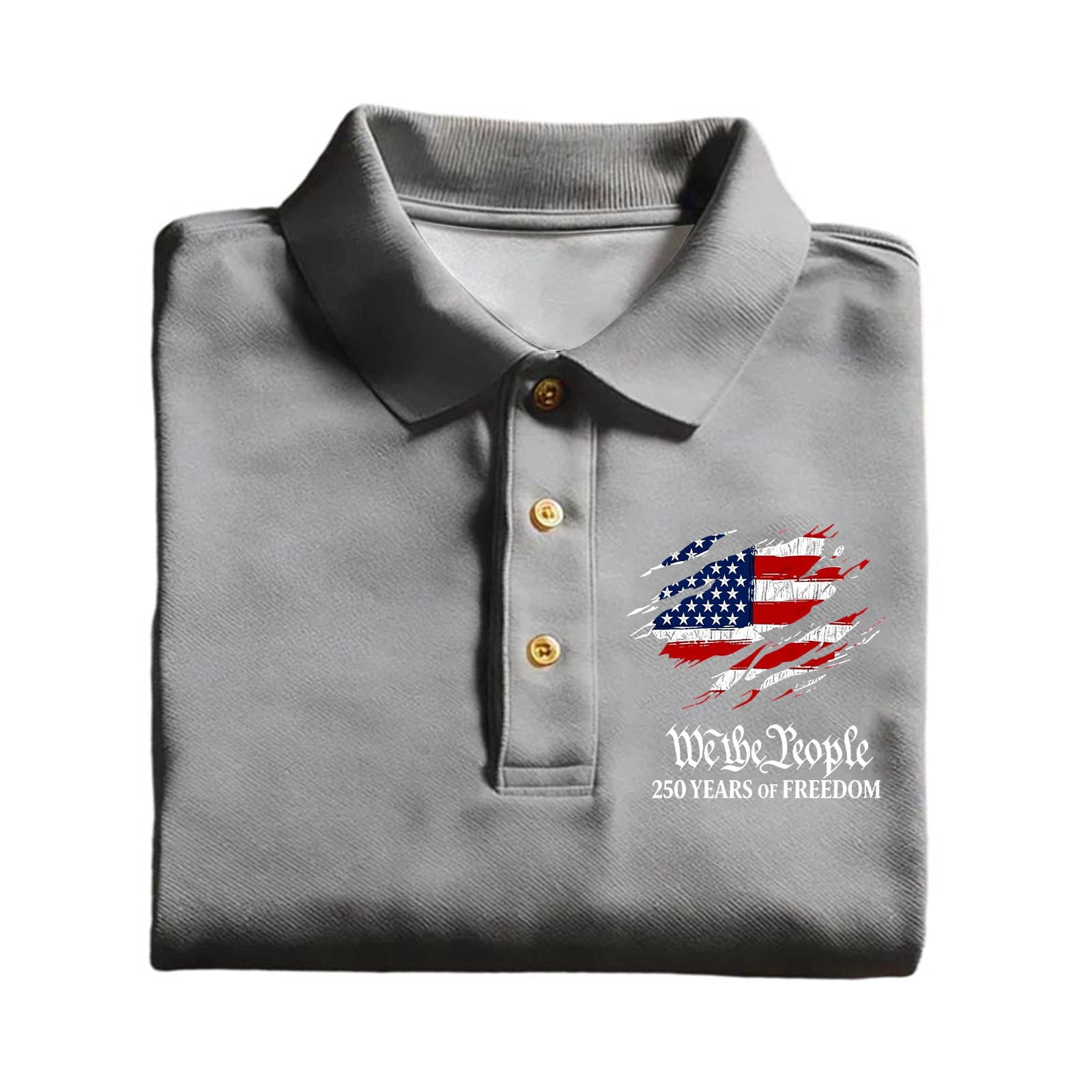 250th Anniversary Polo Shirts for Men Flag Print Business Shirts with ...