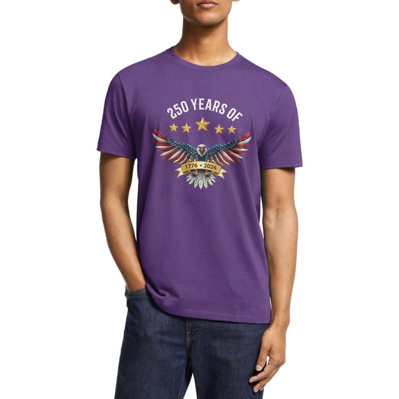 250th Anniversary and Purple T-Shirt Featuring a Vintage American Eagle ...