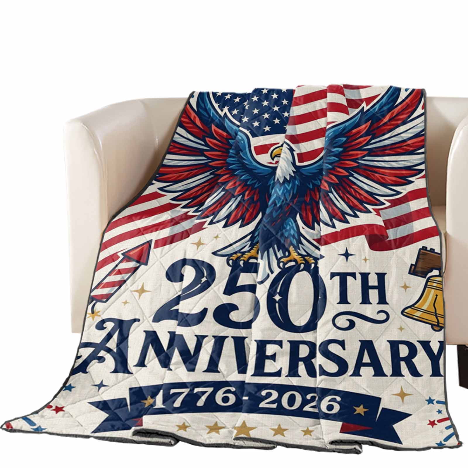 250th Anniversary Quilted Comforters Cooling Blanket Oversized Queen ...