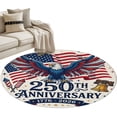 250th Anniversary Round Rug 4ft Washable Circle Entryway Rugs Non Slip ...