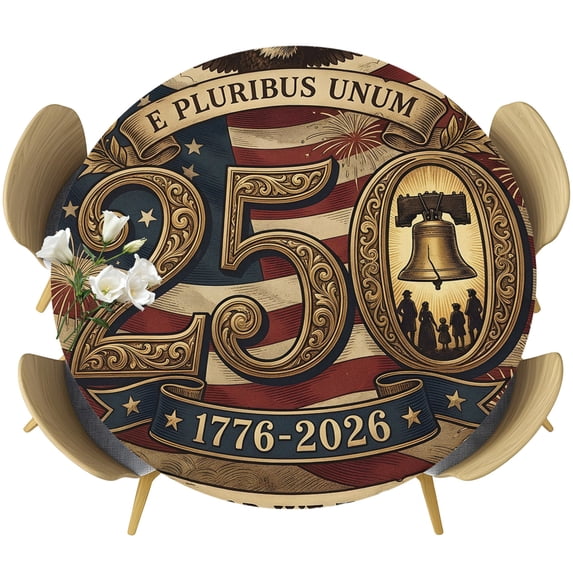 250th Anniversary Round Tablecloth 45-54 Inch Round Fitted Table Cloth ...