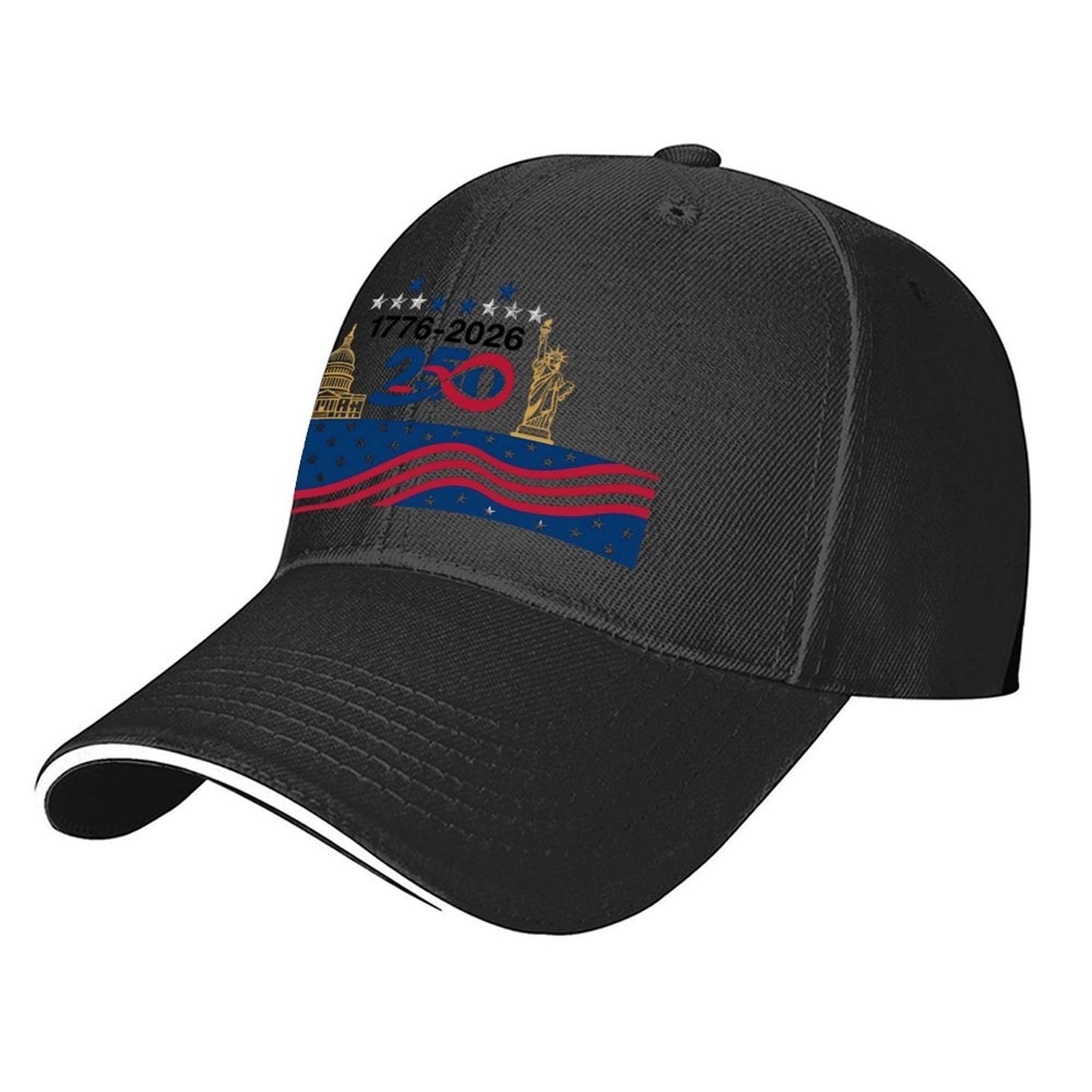 250th Anniversary Sandwich Brim Ball Cap Red White Blue Hat for Men ...