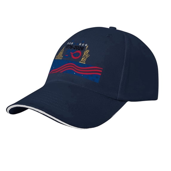 250th Anniversary Sandwich Brim Ball Cap Red White Blue Hat for Men ...