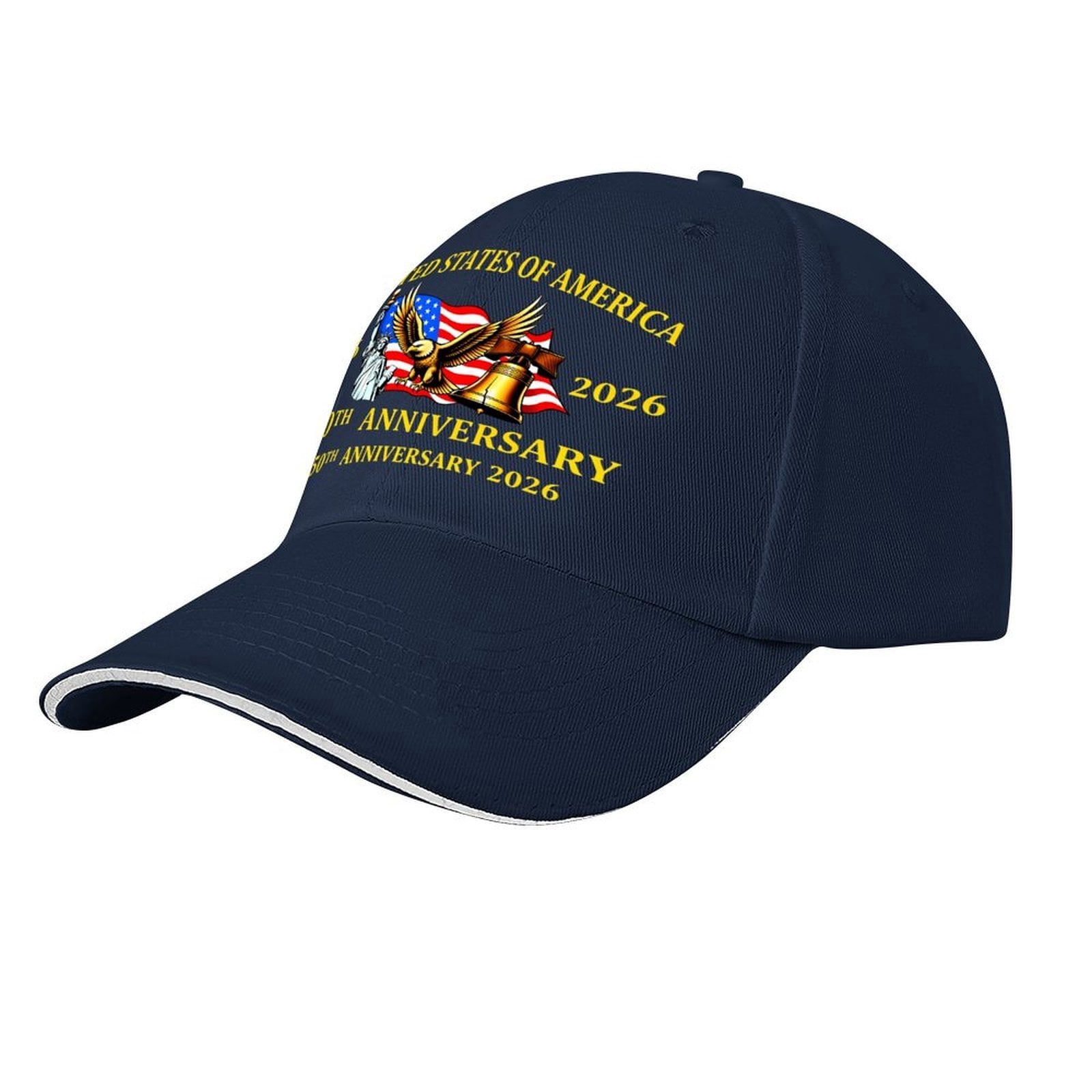 250th Anniversary Sandwich Brim USA Hat, Patriotic 1776-2026 American ...