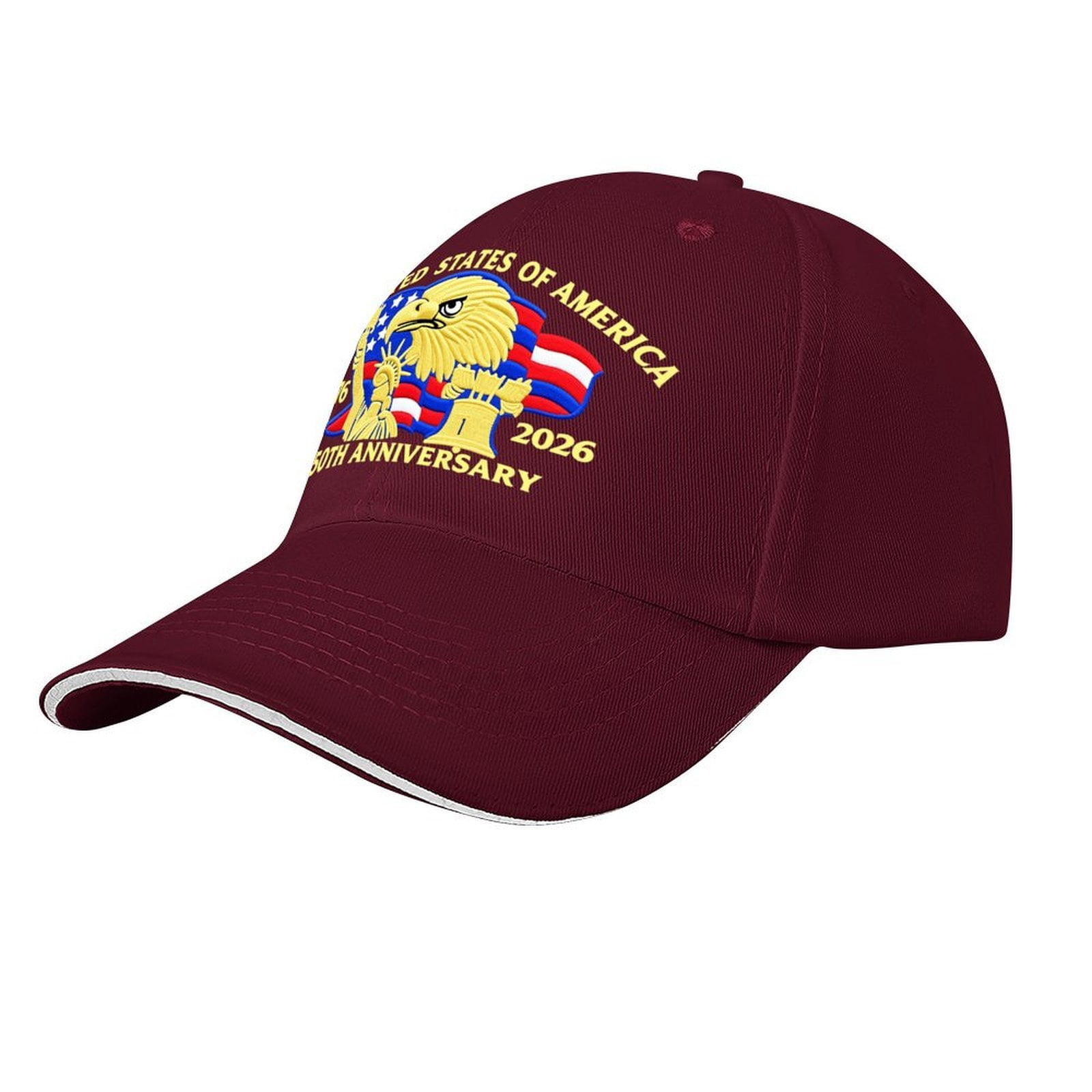 250th Anniversary Sandwich Brim USA Hat for Men Women, Heat Transfer ...