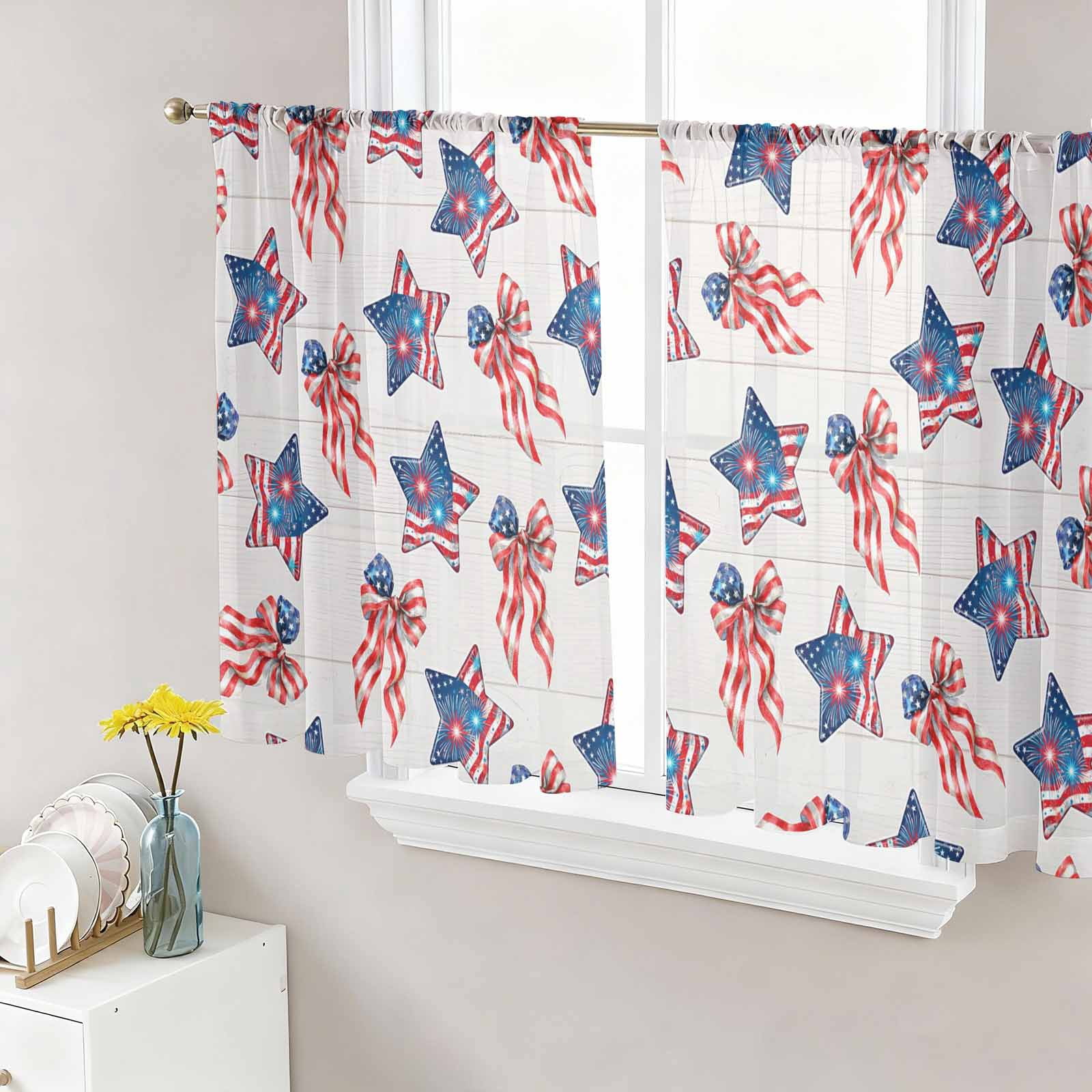 250th Anniversary Sheer Curtains for Living Room Bedroom 4th of July ...