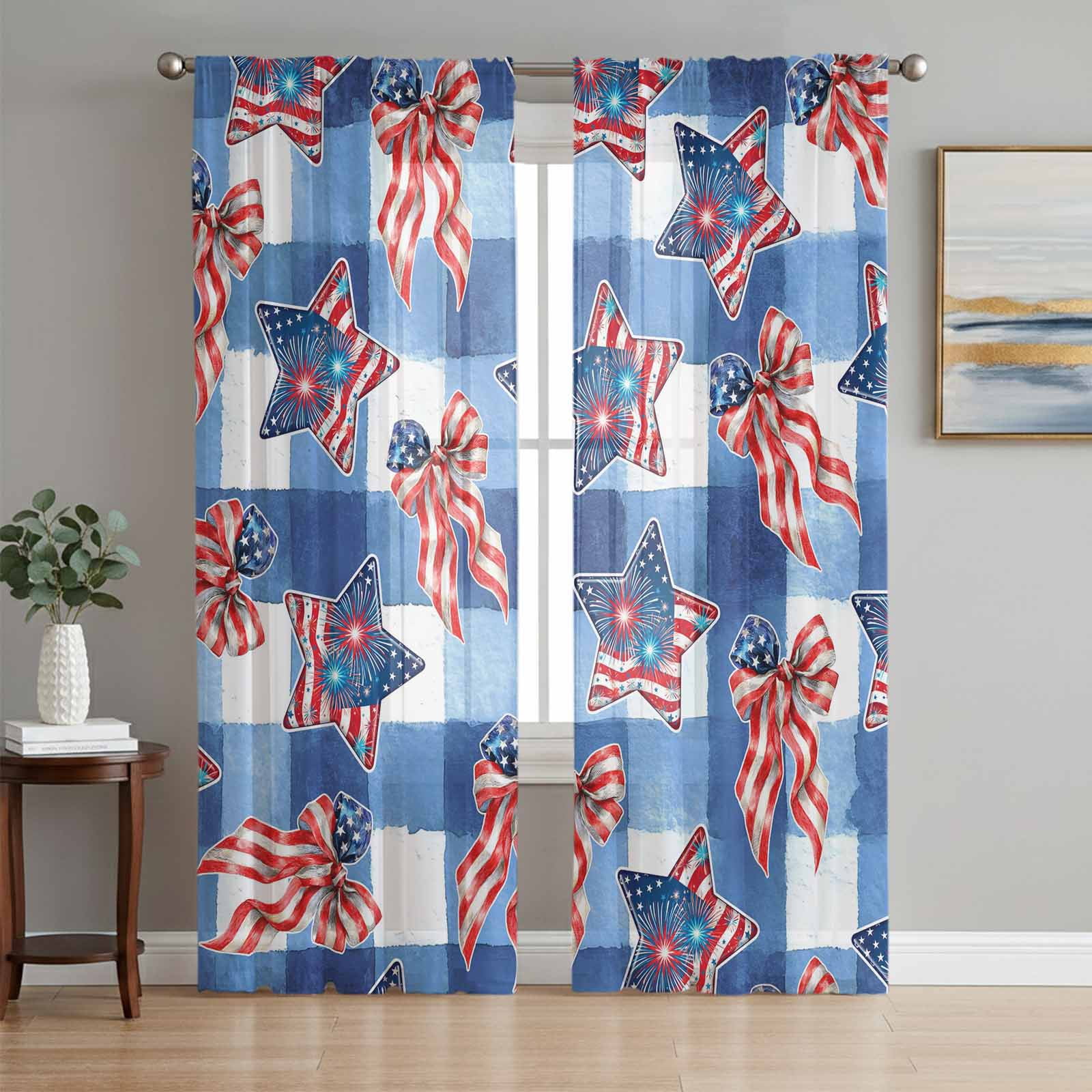250th Anniversary Sheer Curtains for Living Room Bedroom 4th of July ...