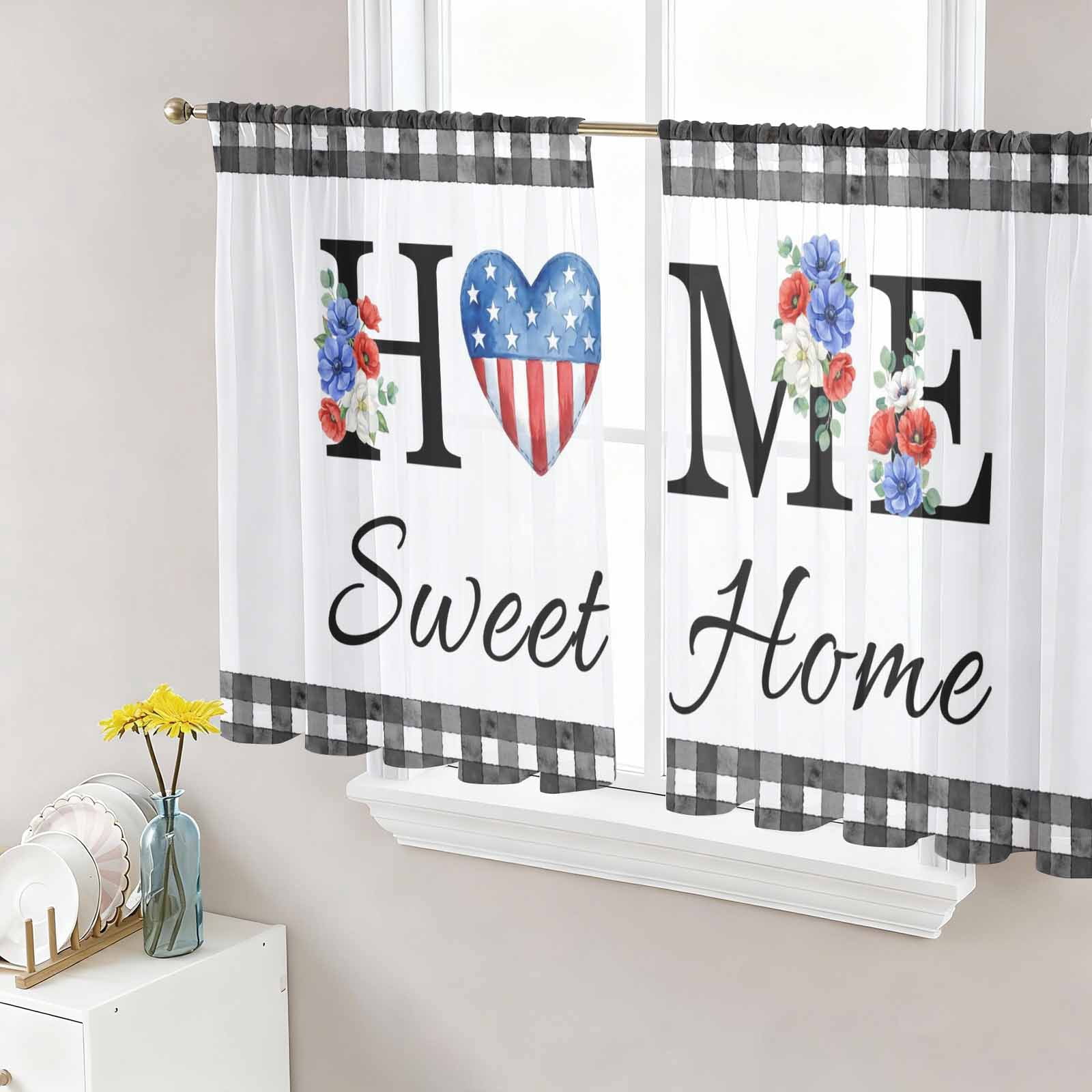 250th Anniversary Sheer Curtains for Living Room Bedroom Home Sweet ...