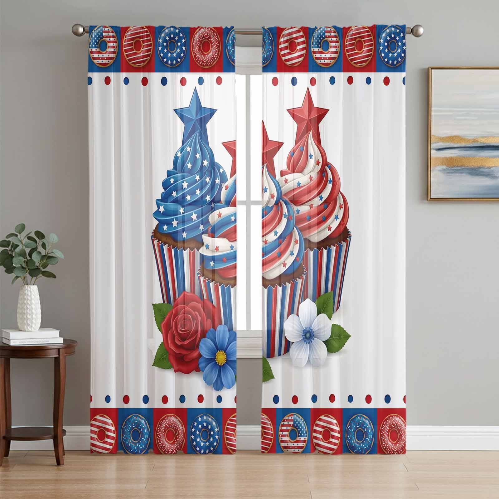 250th Anniversary Sheer Curtains for Living Room Bedroom Independence ...
