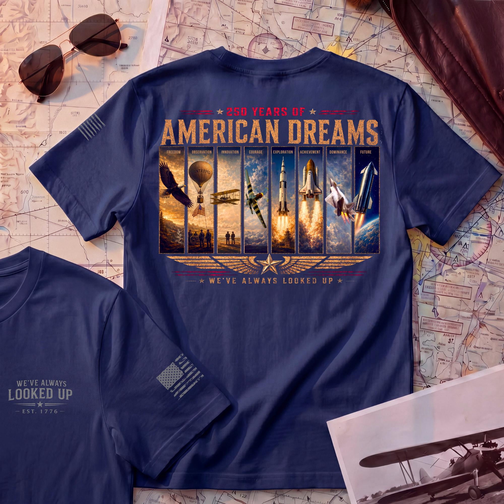 250th Anniversary Shirt American Dreams Aviation Tee Toddler Youth T ...
