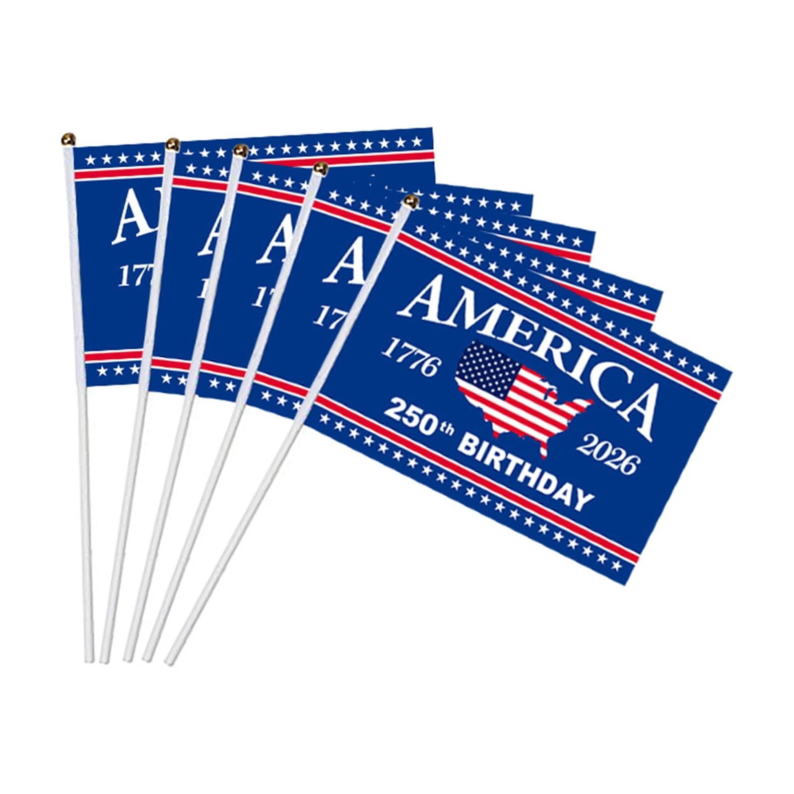 250th Anniversary Stick Flag 20pcs America Anniversary Mini Hand Held ...