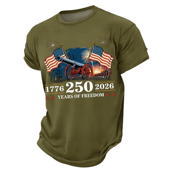 250th Anniversary T-Shirt for Men American Flag Tees 4th of July Shirt ...