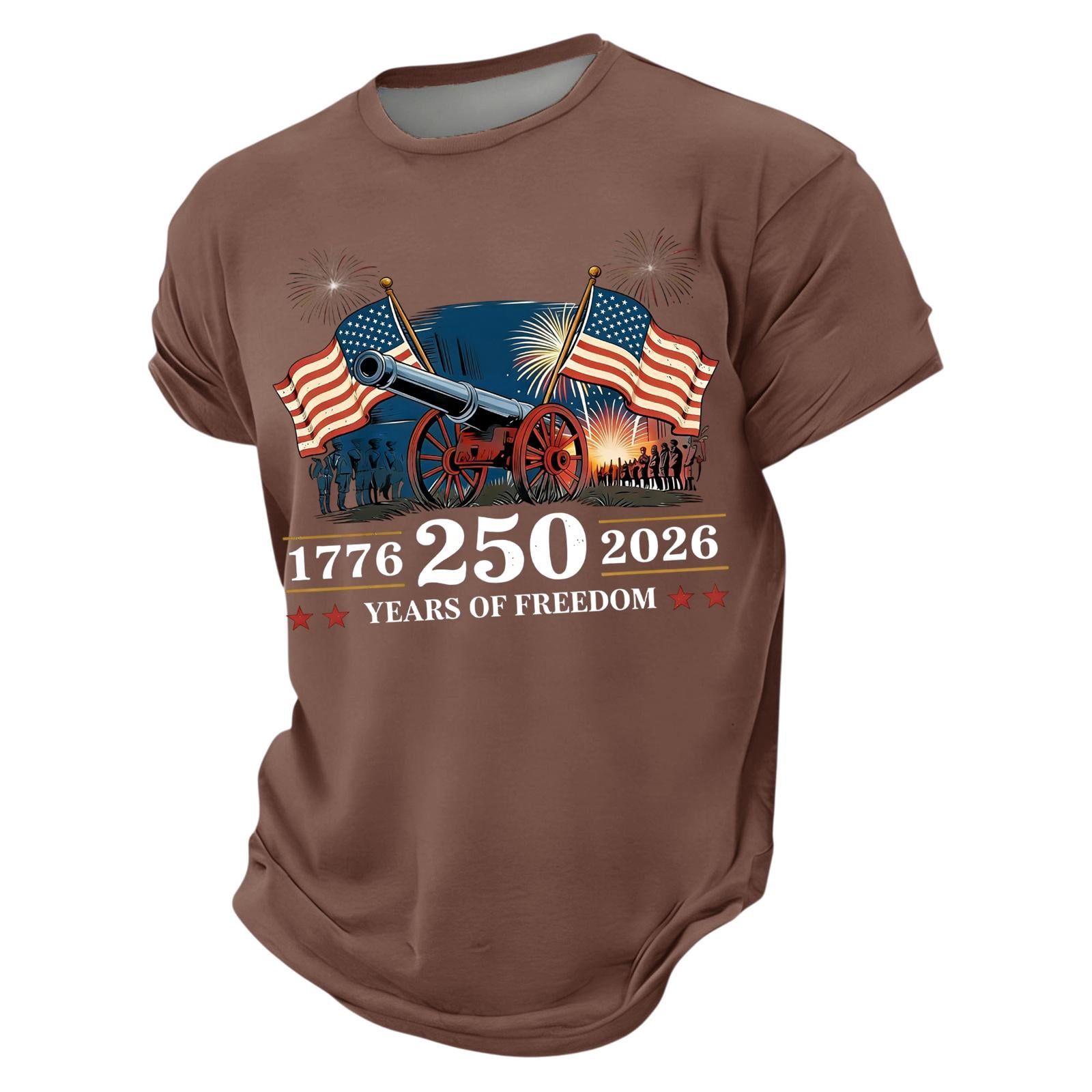 250th Anniversary T-Shirt for Men American Flag Tees 4th of July Shirt ...