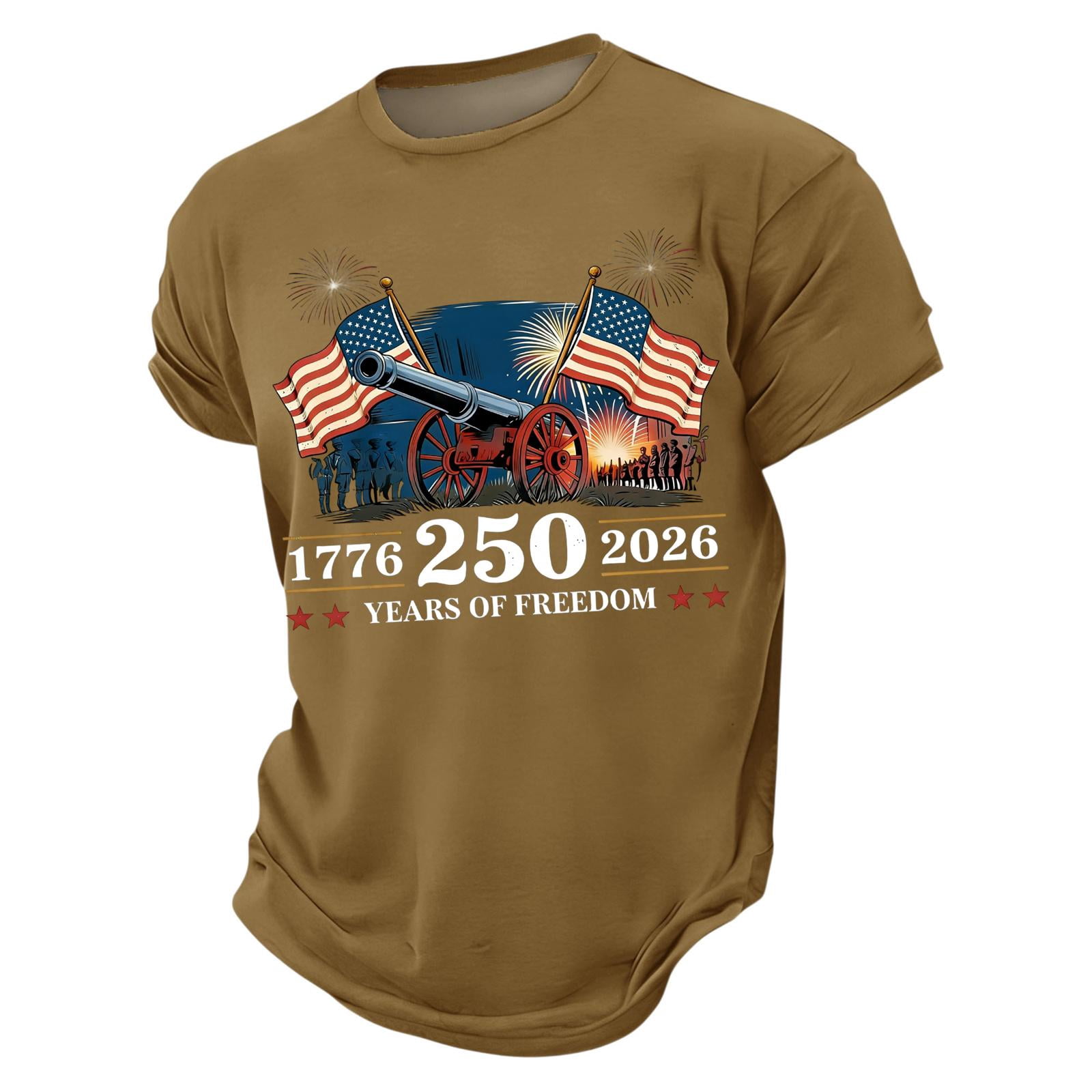 250th Anniversary T-Shirt for Men American Flag Tees 4th of July Shirt ...