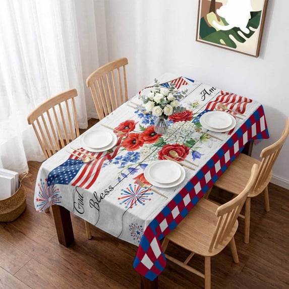 250th Anniversary Table Cloth Waterproof Tablecloths, Independence Day ...