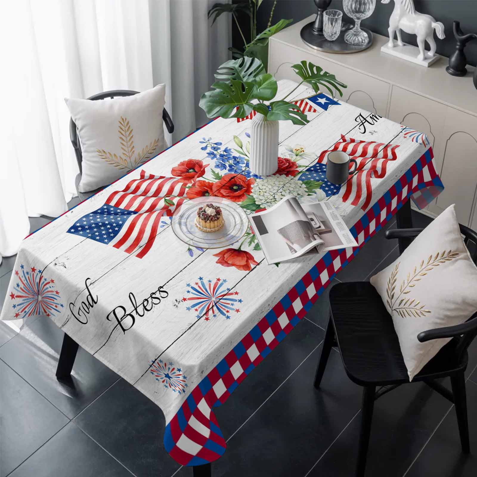 250th Anniversary Table Cloth Waterproof Tablecloths, Independence Day ...