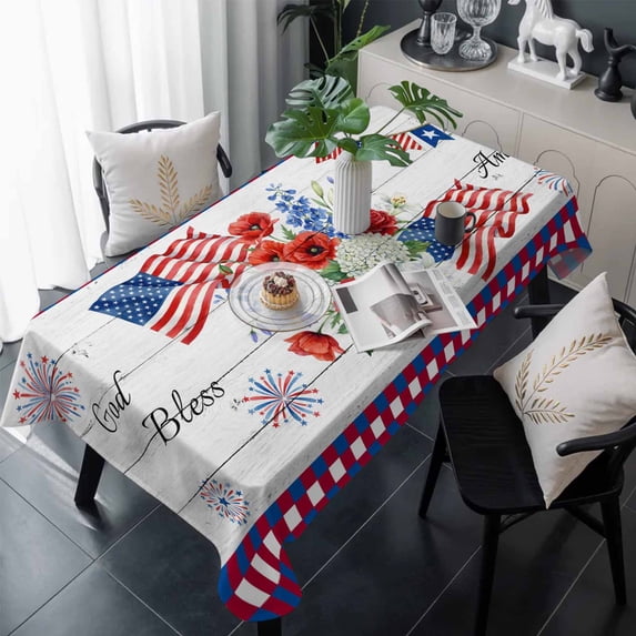 250th Anniversary Table Cloth Waterproof Tablecloths, Independence Day ...