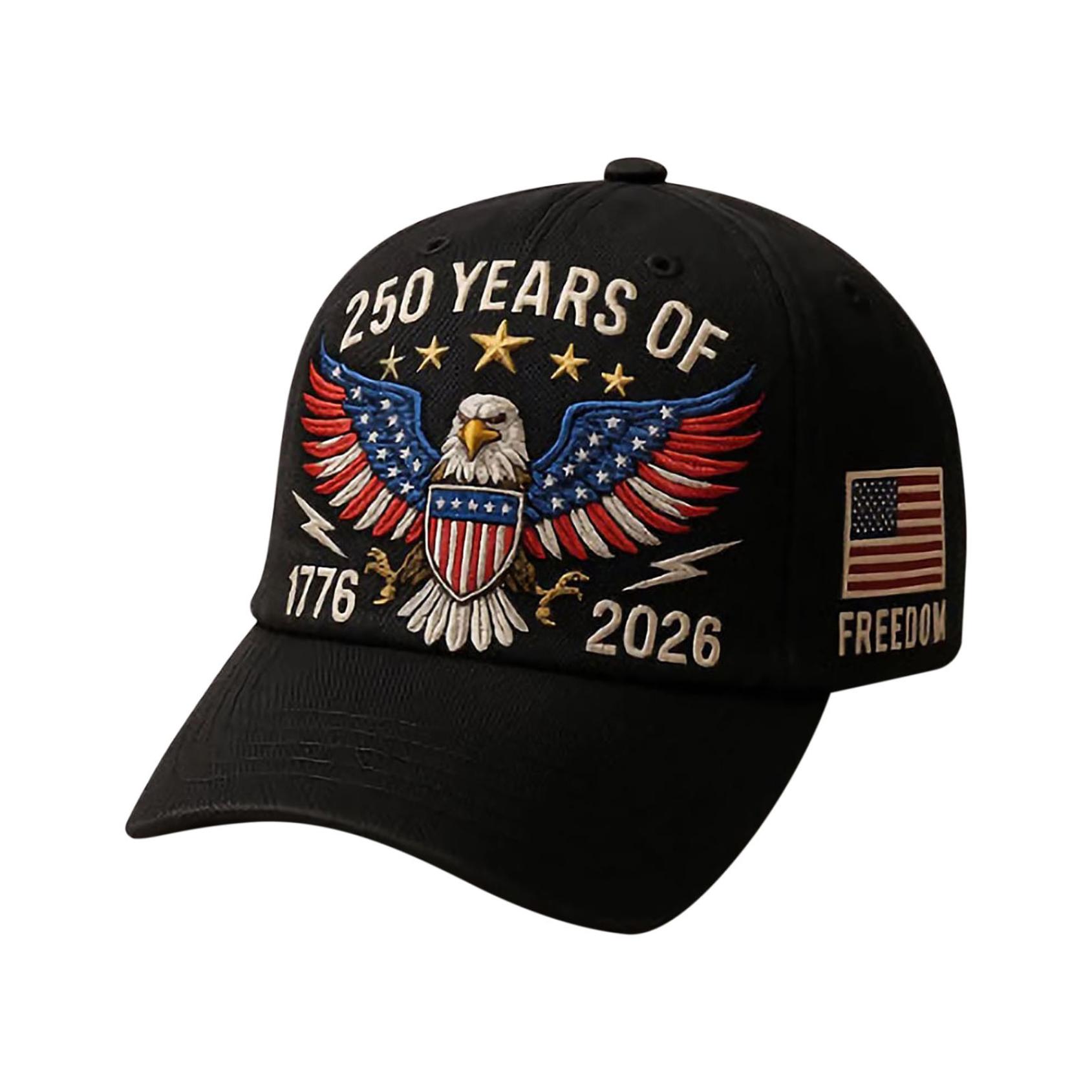 250th Anniversary U.S. Patriotic Baseball Cap, Adjustable Retro Washed ...