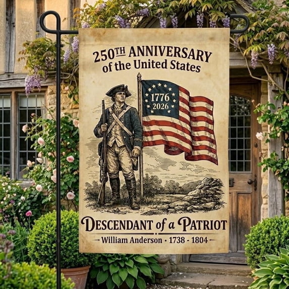 250th Anniversary US Flag, Descendant of a Patriot Garden Flag, 1776 ...