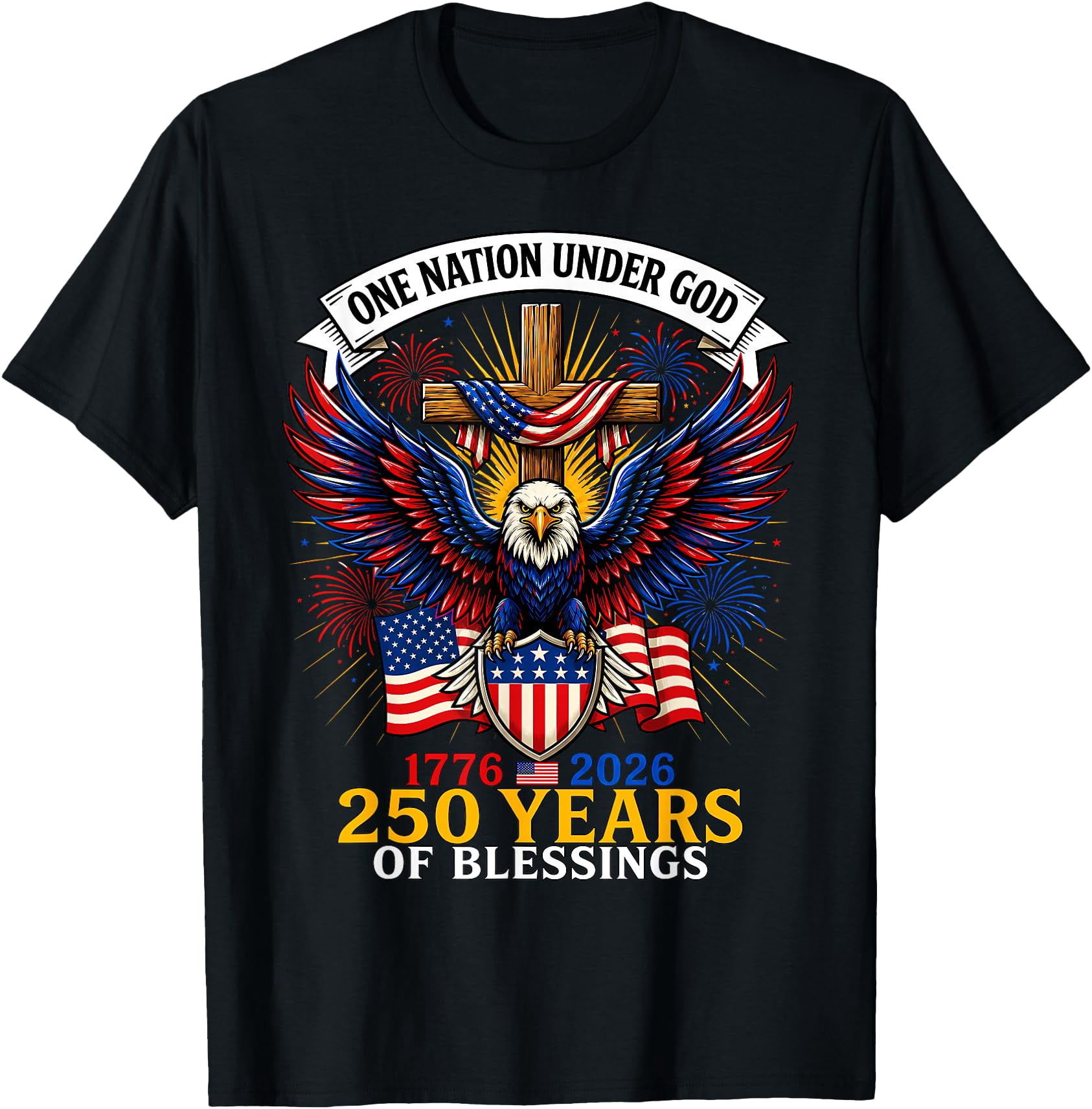250th Anniversary USA 250 American 4th of July Patriotic God T-Shirt ...