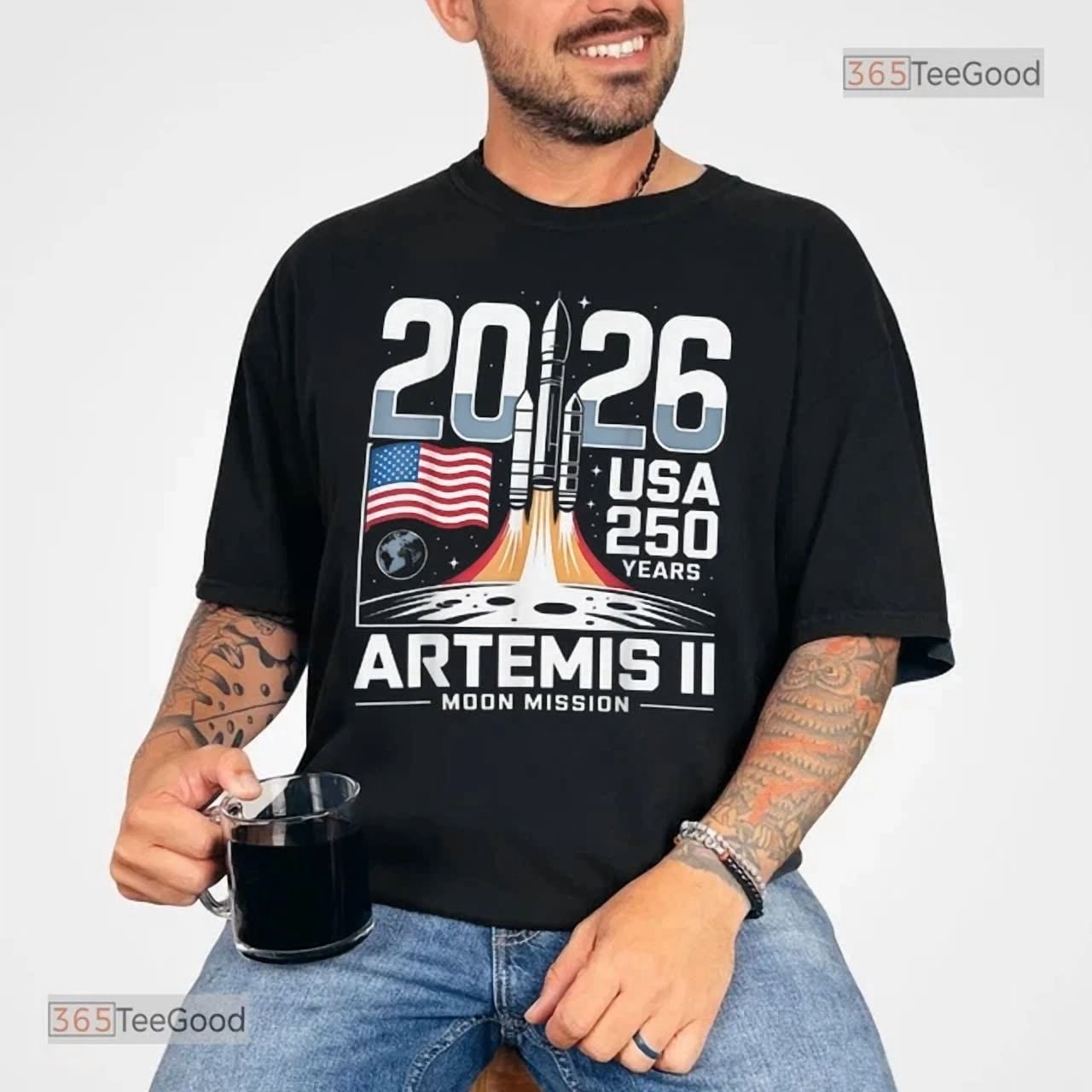 250th Anniversary USA Artemis 2026 Shirt, Patriotic Moon Landing Space ...
