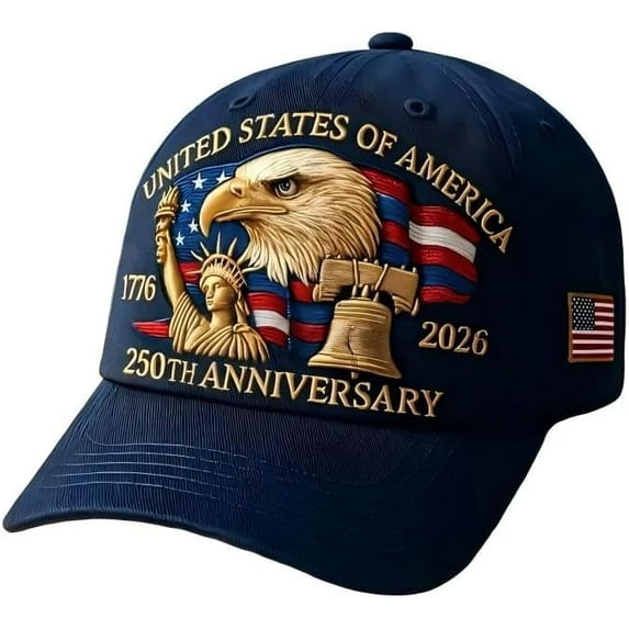 250th Anniversary USA Baseball Cap,Adjustable Retro Embroidered Hat for ...