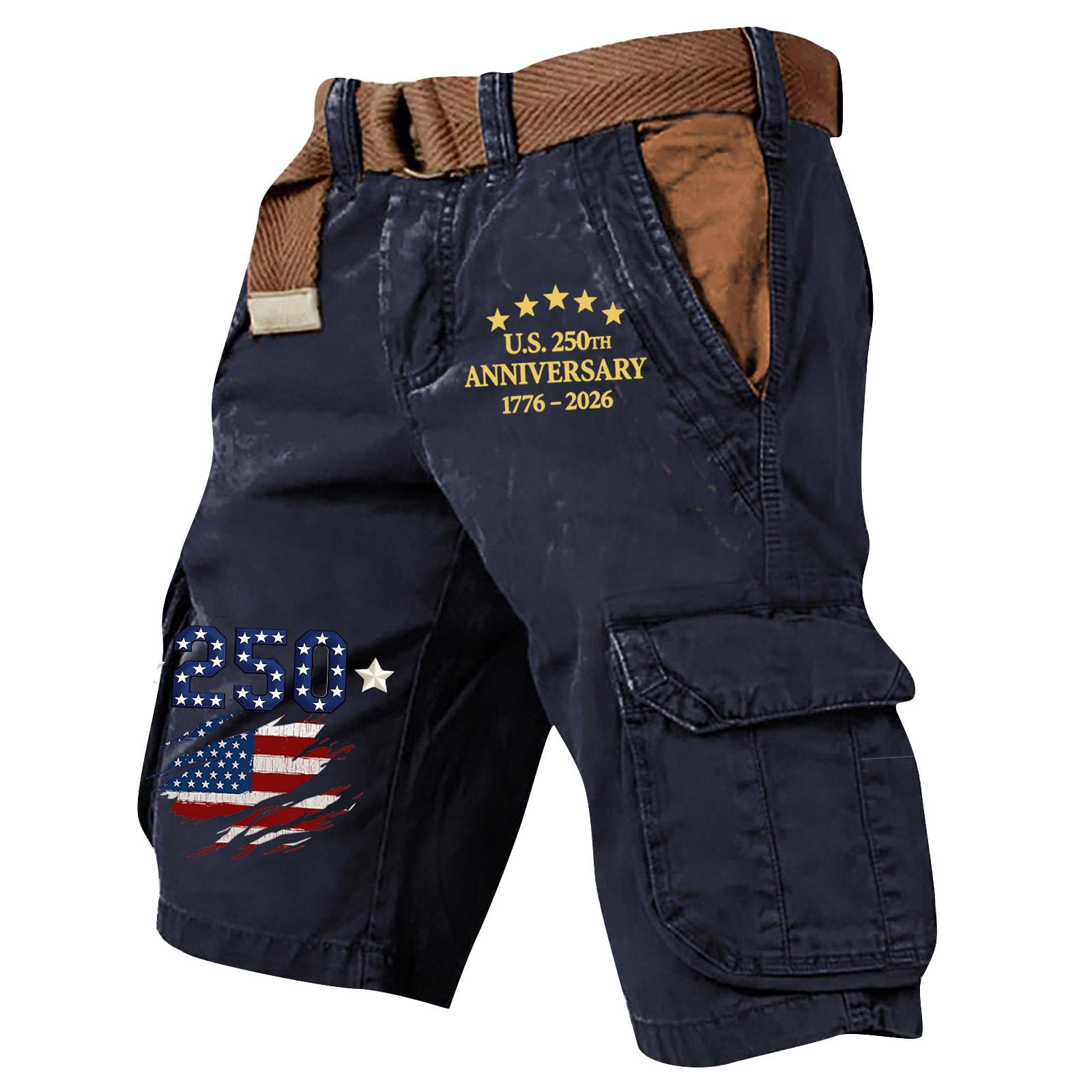 250th Anniversary USA Cargo Shorts Distressed 1776-2026 Design ...