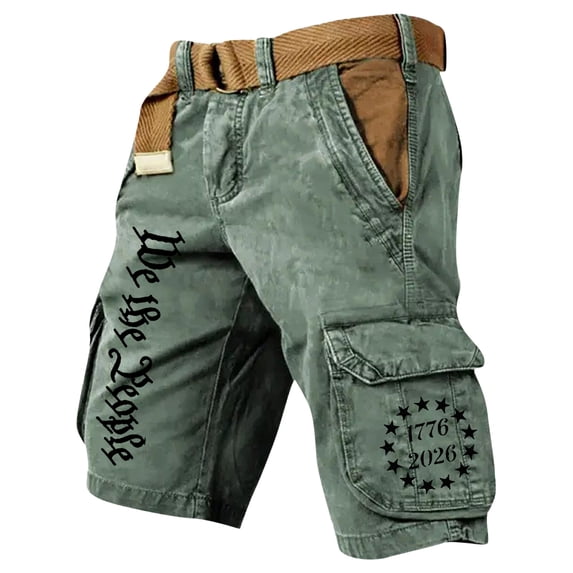 250th Anniversary USA Cargo Shorts Distressed 1776-2026 Design ...