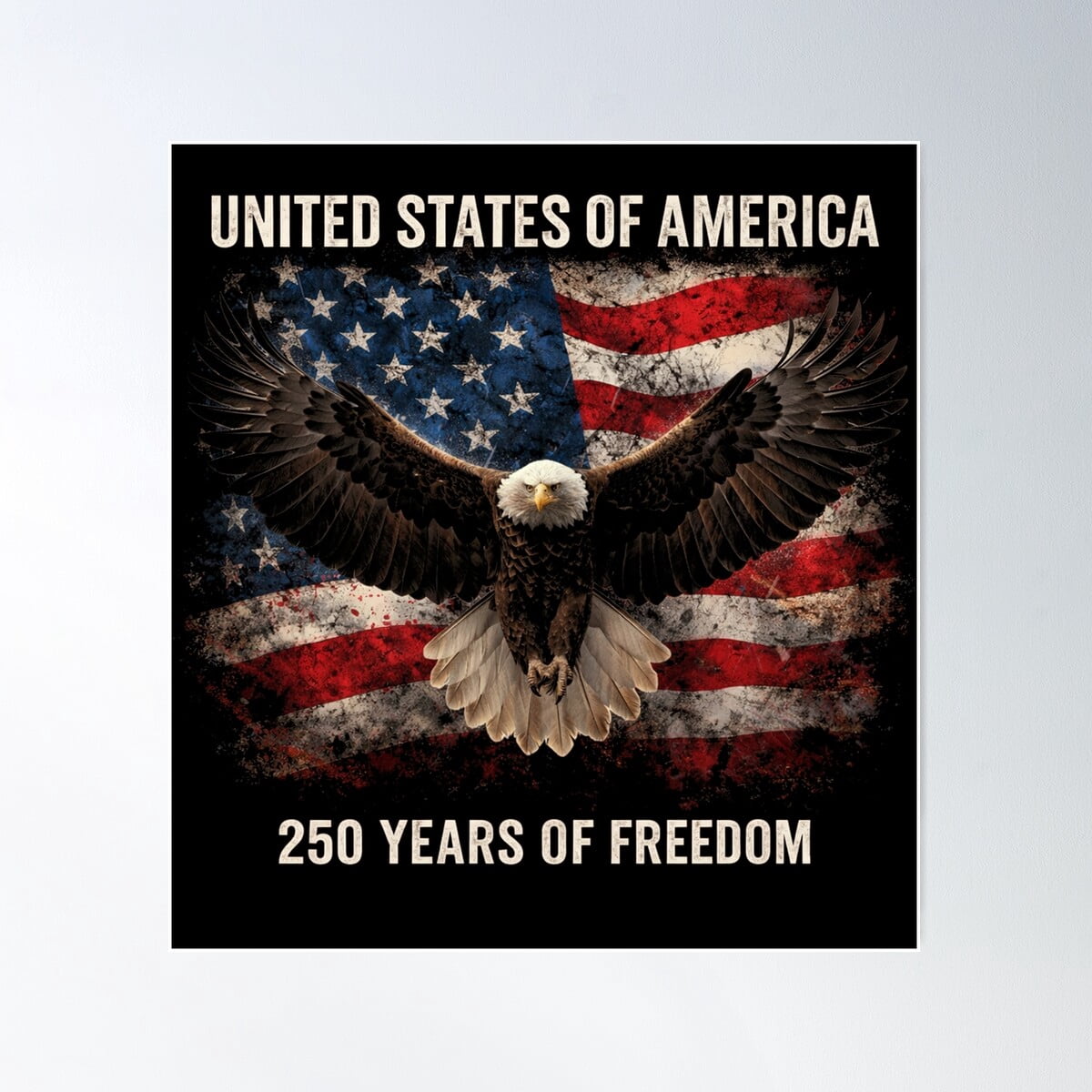 250th Anniversary USA Eagle Fourth Of July Celebration Unframed Paper ...